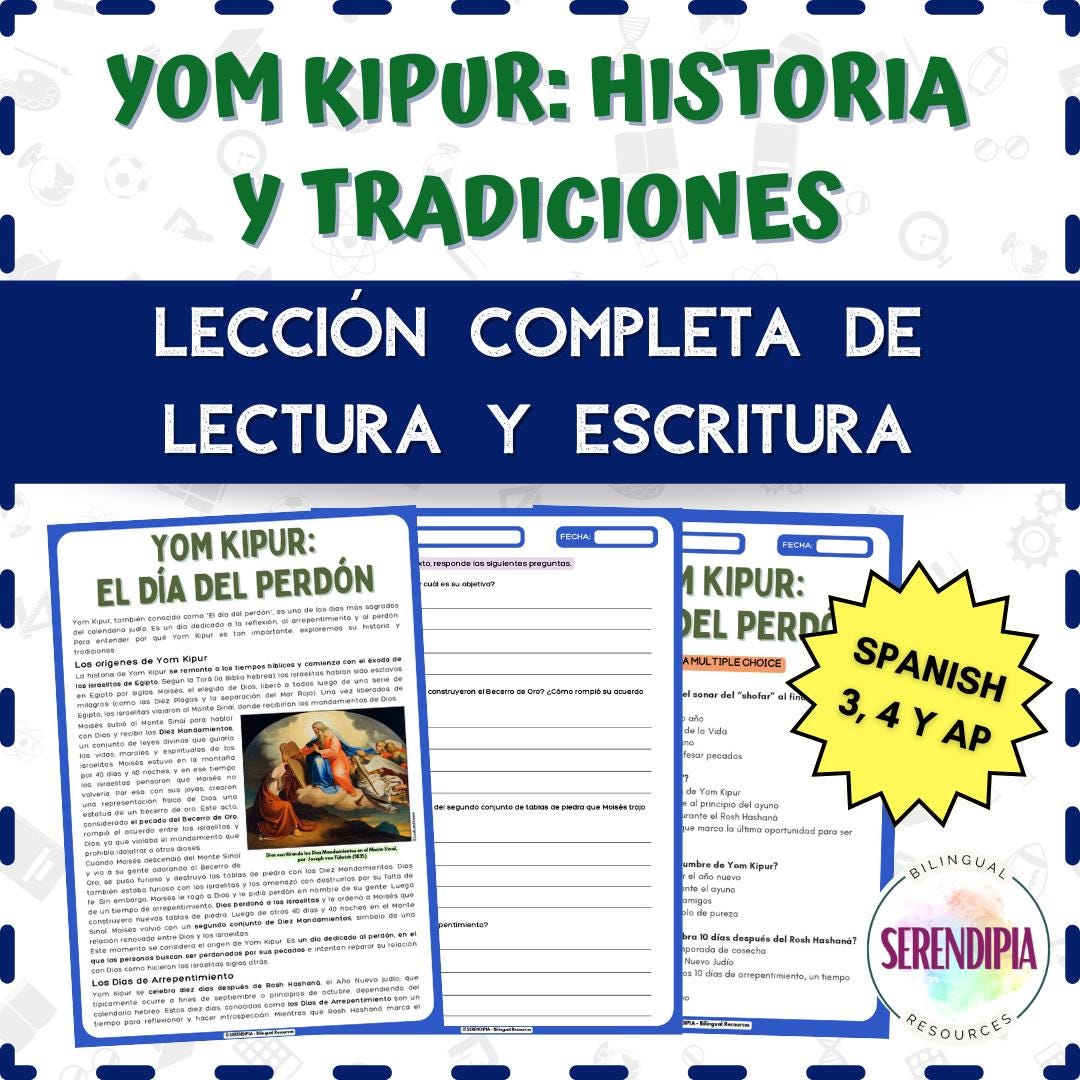 Yom Kippur Historia Y Tradiciones ACTIVIDADES LECTURA COMPRENSIVA | Yom ...