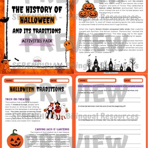 The History of Halloween | READING and WRITING WORKSHEETS | Halloween ...