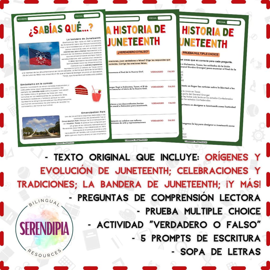 La Historia De Juneteenth ACTIVIDADES LECTURA Comprensiva | Juneteenth ...