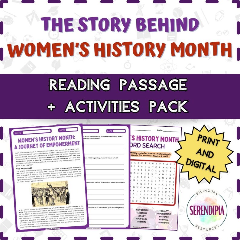 The History of Women's History Month | READING & WRITING WORKSHEETS ...