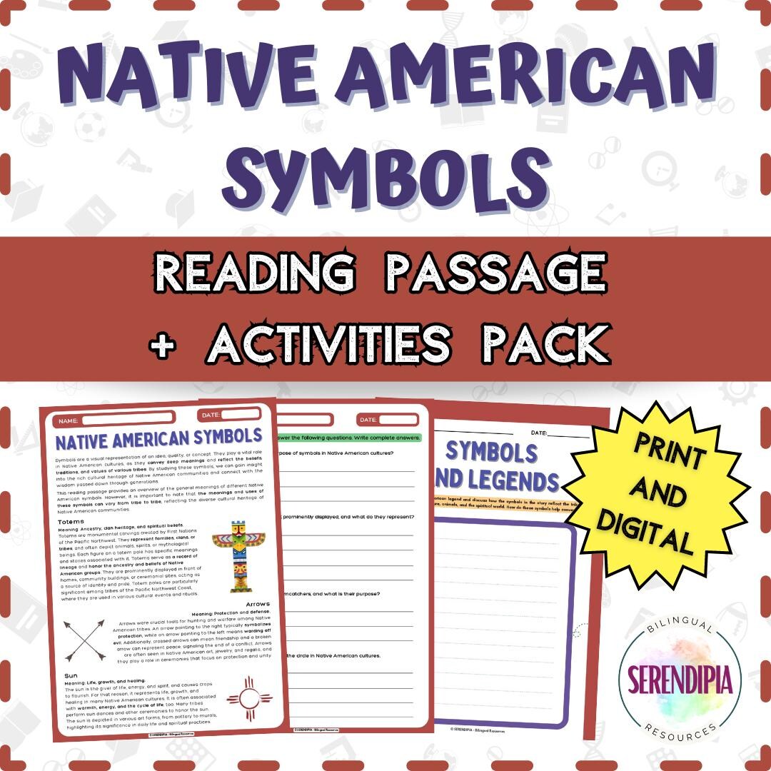 Native American Symbols | READING & WRITING WORKSHEETS | Reading ...