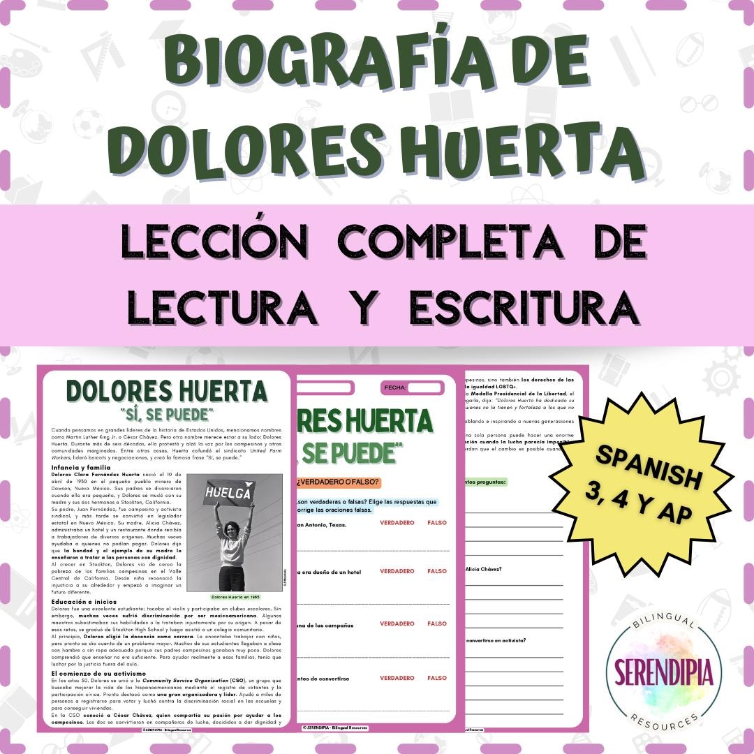 Dolores Huerta Biografía Lectura | Dolores Huerta Spanish Reading ...