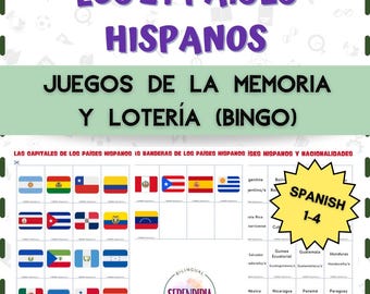 Los Países Hispanos | JUEGO De La MEMORIA Y BINGO | Hispanic Heritage ...
