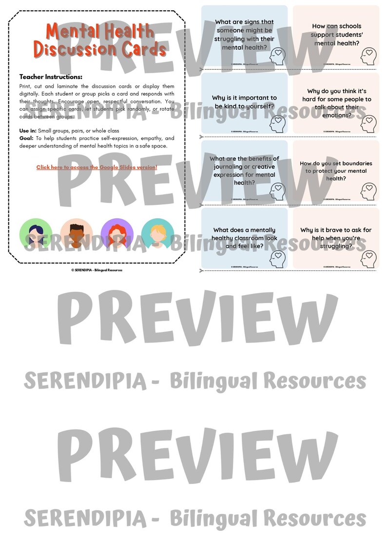 Mental Health Conversation Cards BUNDLE || SEL Discussion, Scenarios & Goal-setting | Mental ...