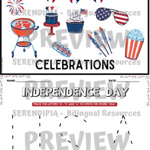 4th of July: Worksheets for Kinder & First Grade | Coloring and Tracing ...