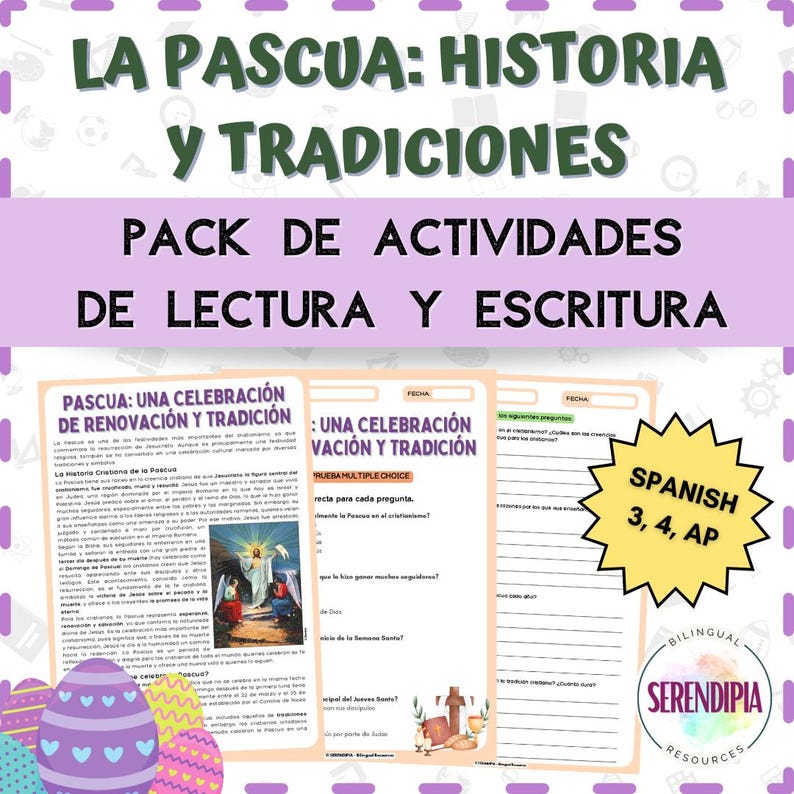 Pascua: Historia, Tradiciones Símbolos Actividades LECTURA COMPRENSIVA ...
