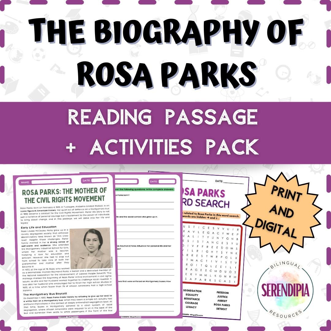 Rosa Parks' Biography | READING & WRITING WORKSHEETS | Reading ...