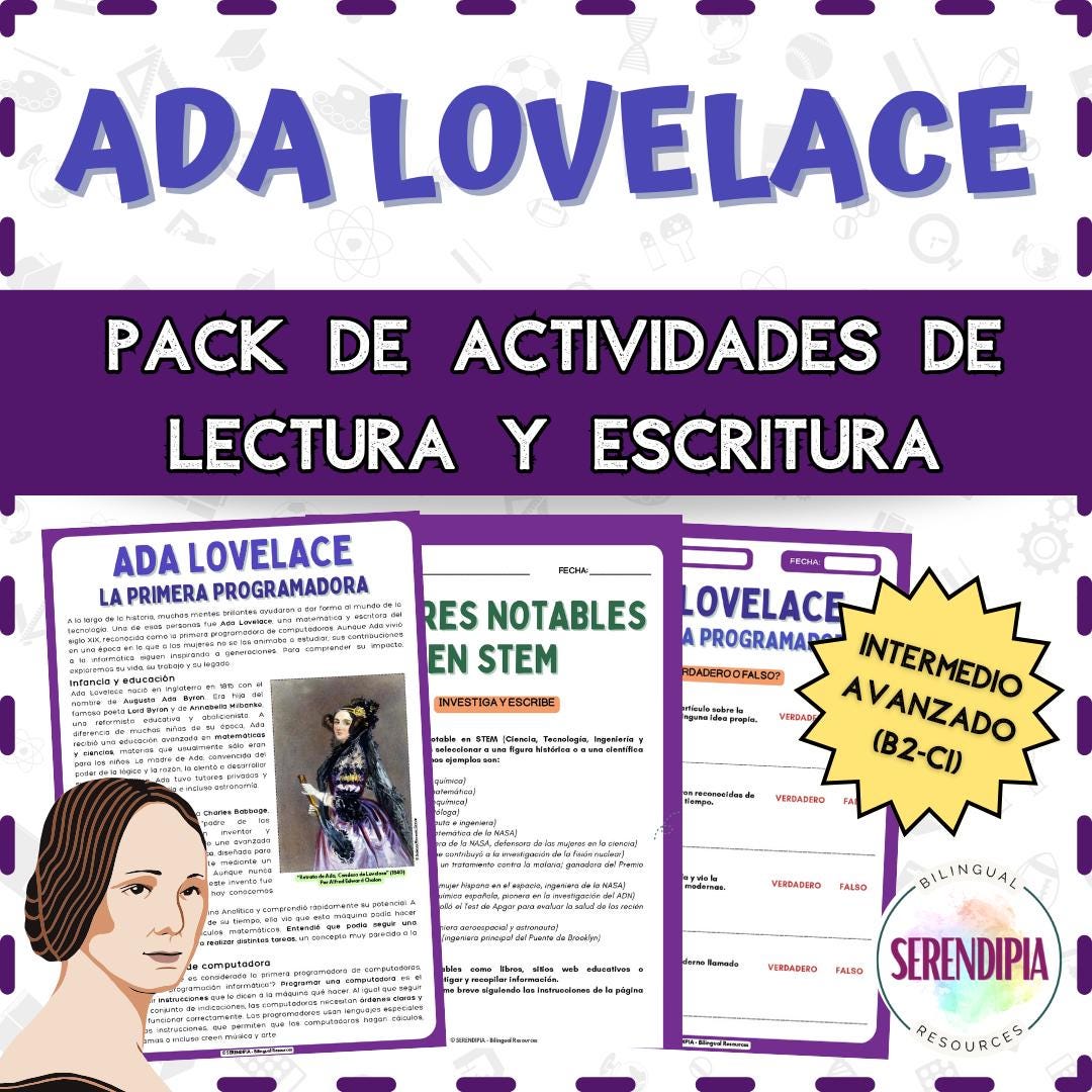 Biografía De Ada Lovelace | Actividades LECTURA & ESCRITURA | Women in ...
