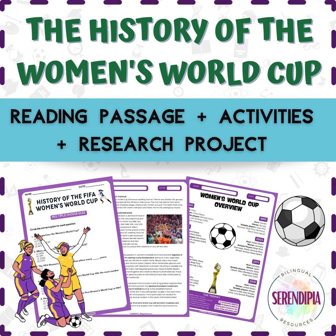 History of the Women's World Cup | READING & WRITING WORKSHEETS | Women ...