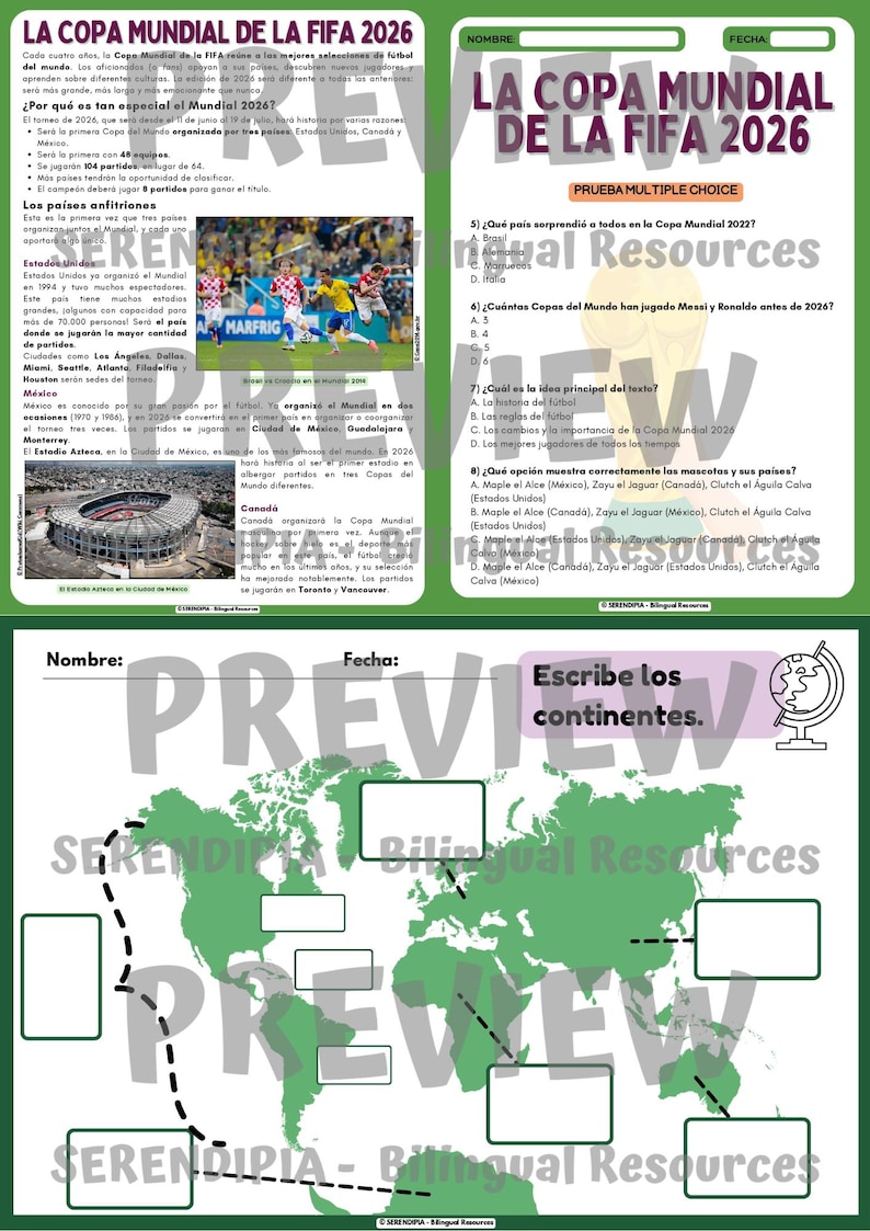 Copa Del Mundo 2026 Lecturas Y Actividades | Mundial De Fútbol | 2026 ...