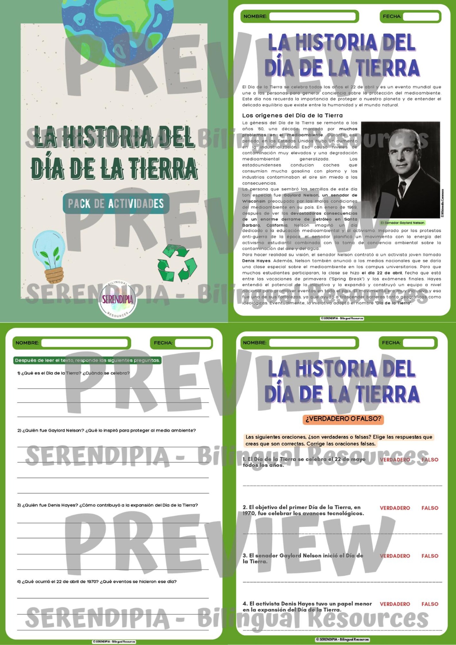 Historia Del Día De La Tierra | ACTIVIDADES LECTURA & ESCRITURA | Earth ...