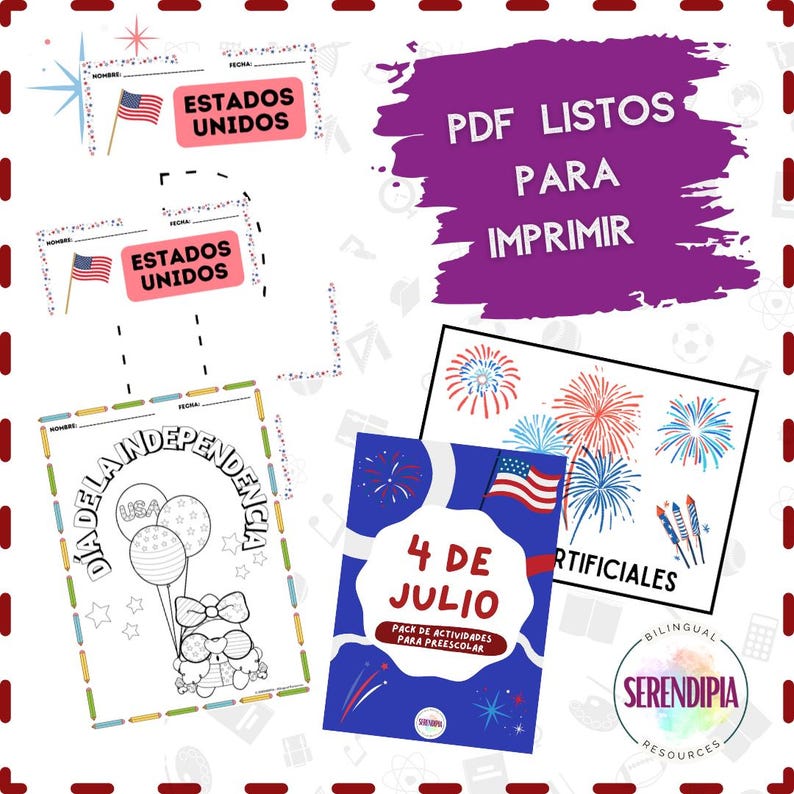 4 DE JULIO En ESPAÑOL | Coloreado, Trazado Letras, Flashcards | Spanish ...