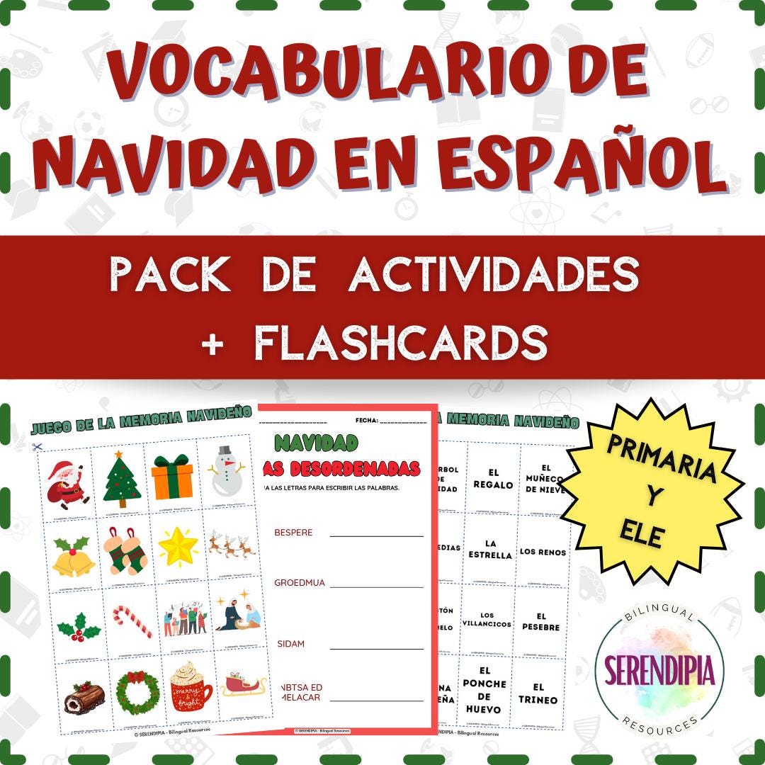 Vocabulario De Navidad | ACTIVIDADES EN ESPAÑOL | Christmas Spanish ...