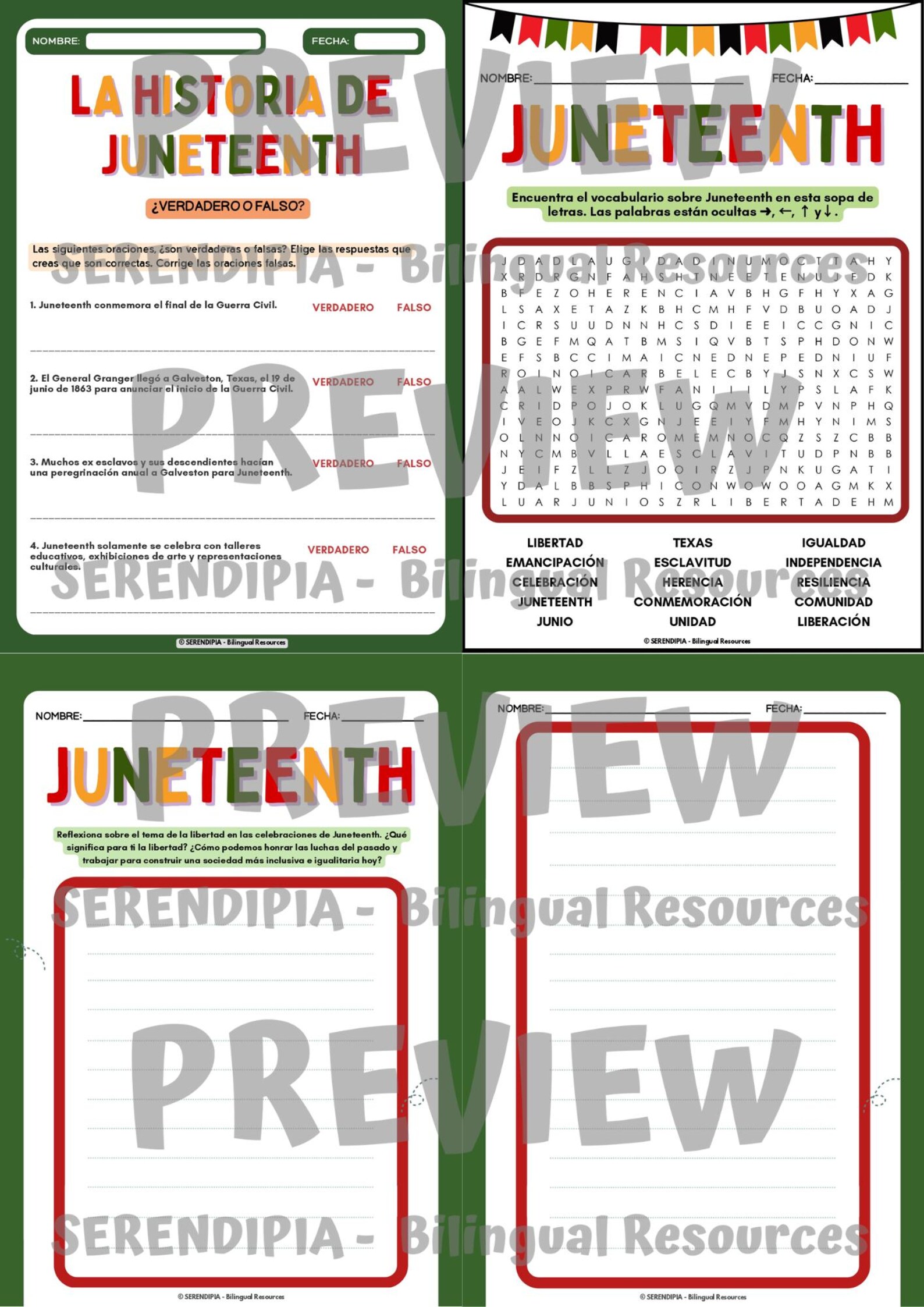 La Historia De Juneteenth | ACTIVIDADES LECTURA Comprensiva & ESCRITURA ...