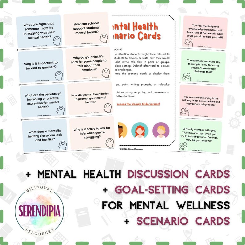 Mental Health Conversation Cards BUNDLE || SEL Discussion, Scenarios ...