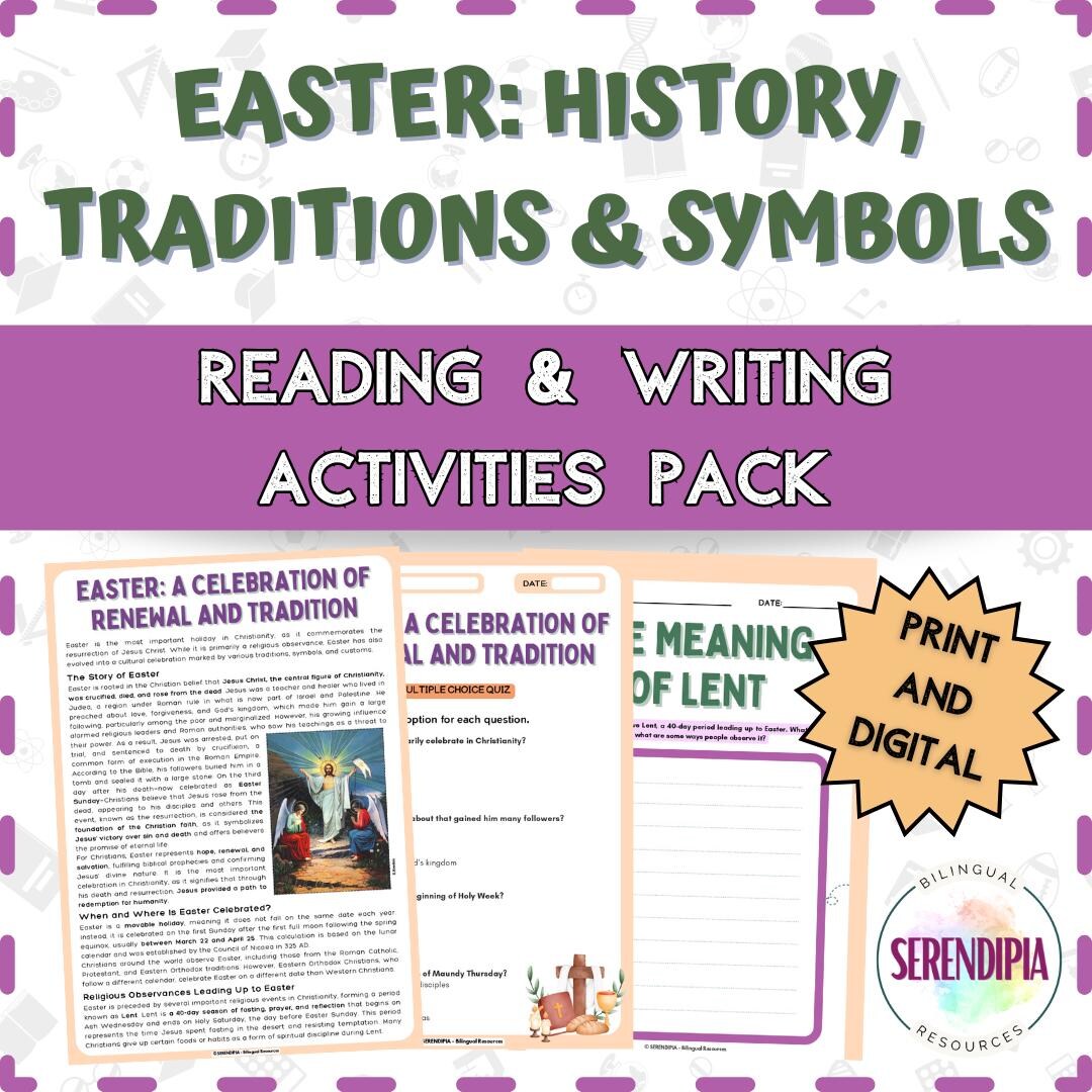 Easter: History, Traditions & Symbols | READING and WRITING PRINTABLES ...