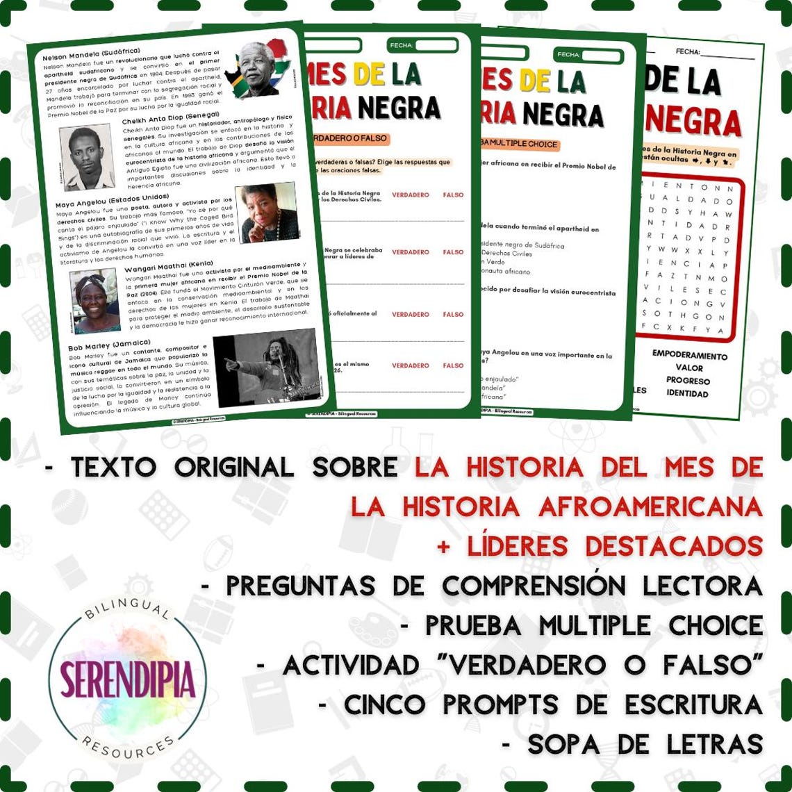 Mes De La Historia Afroamericana | LECTURA & ESCRITURA ACTIVIDADES ...
