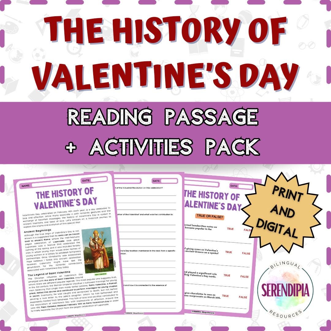 History of Valentine's Day | READING & WRITING WORKSHEETS | Reading ...