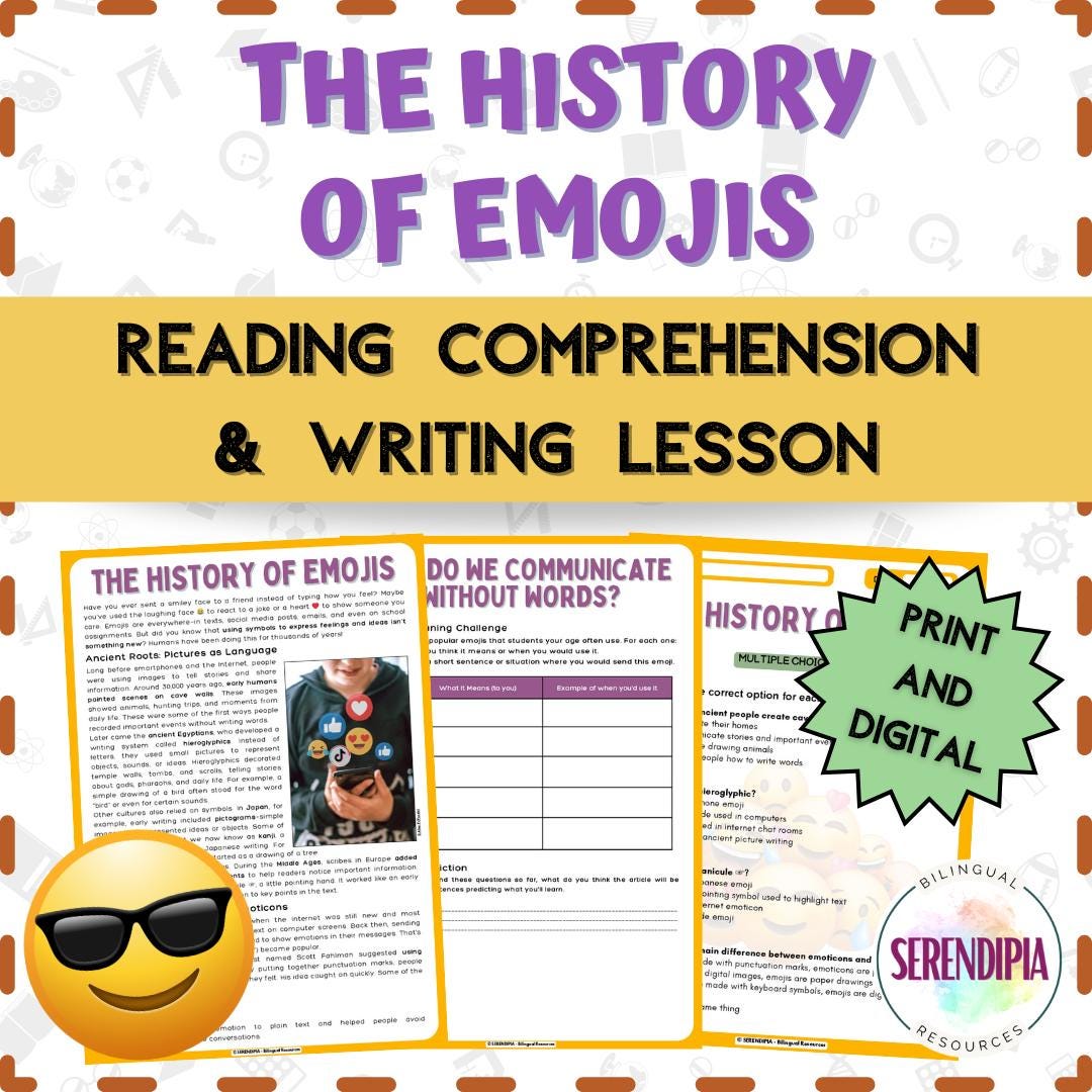 History of Emojis Nonfiction Reading Comprehension Printable | Fun ...