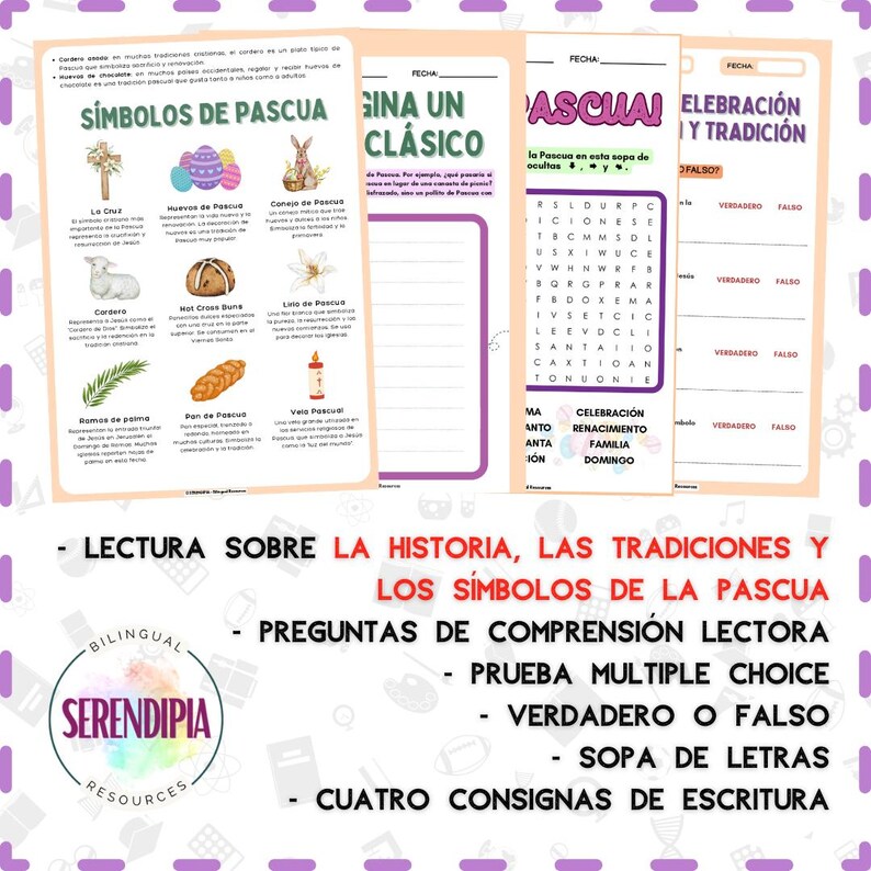 Pascua: Historia, Tradiciones Símbolos Actividades LECTURA COMPRENSIVA ...