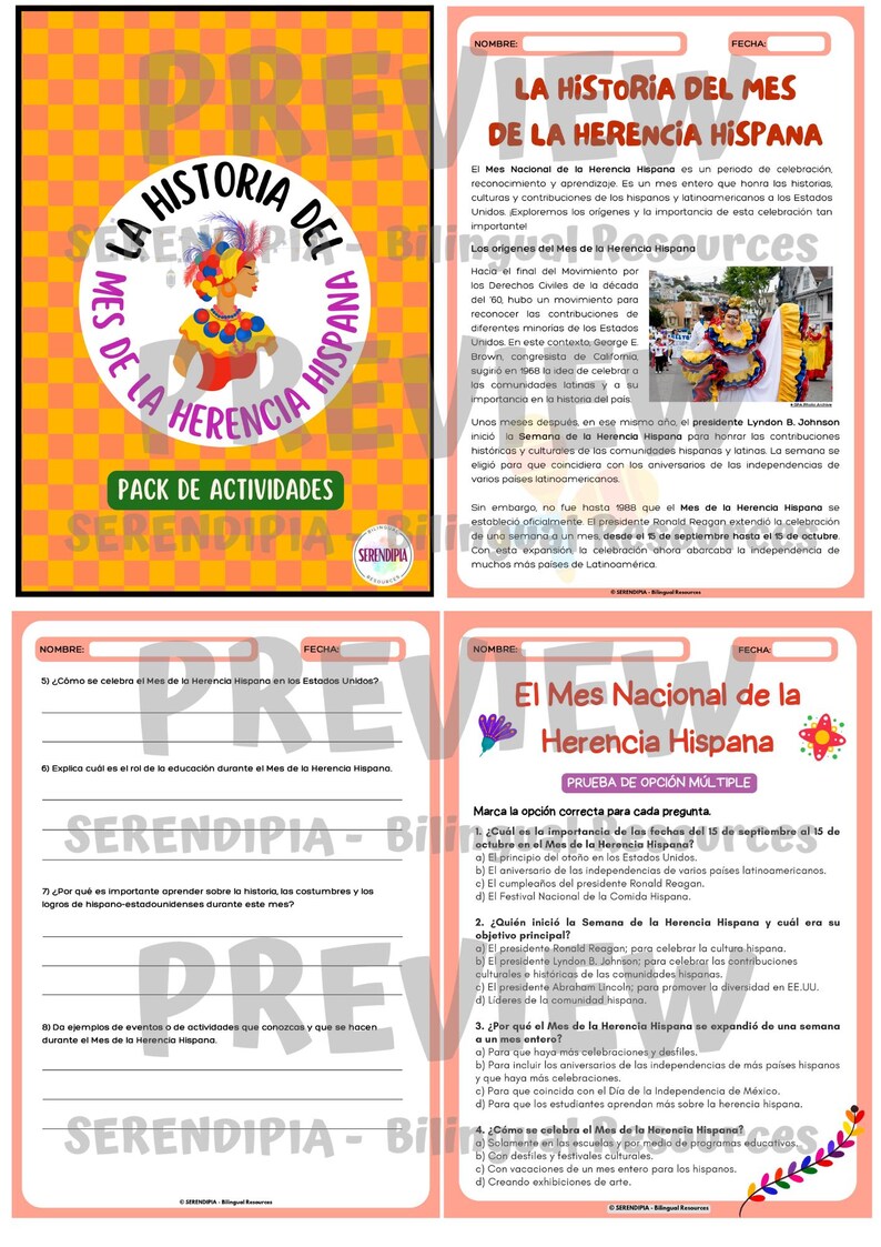 Historia Mes Herencia Hispana | LECTURA & ESCRITURA | Hispanic Heritage ...