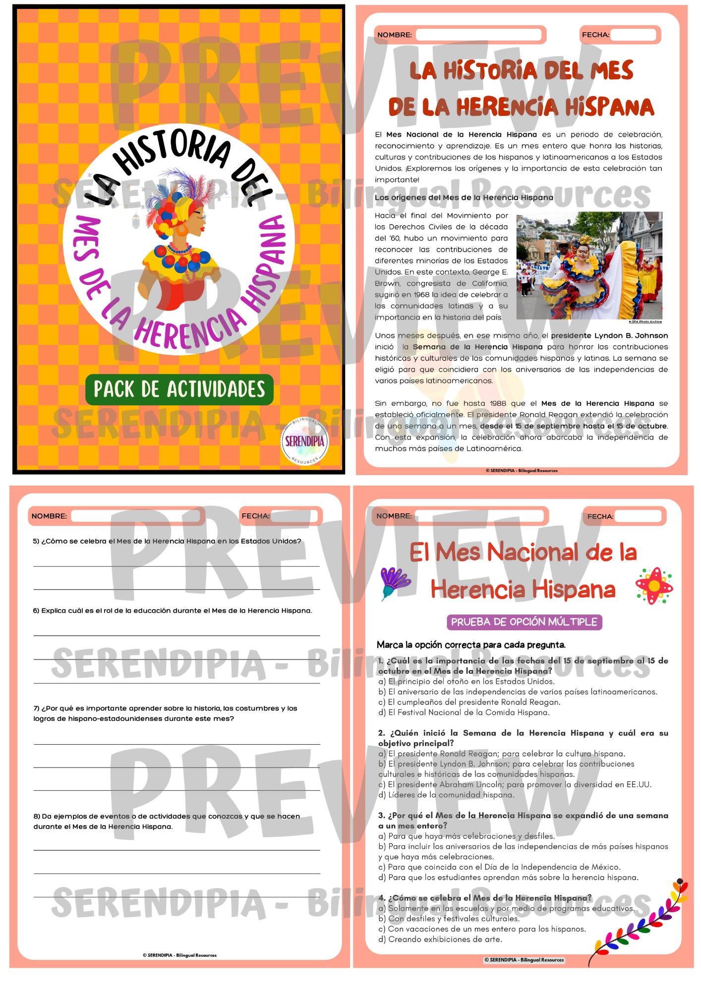 Historia Mes Herencia Hispana | LECTURA & ESCRITURA | Hispanic Heritage ...