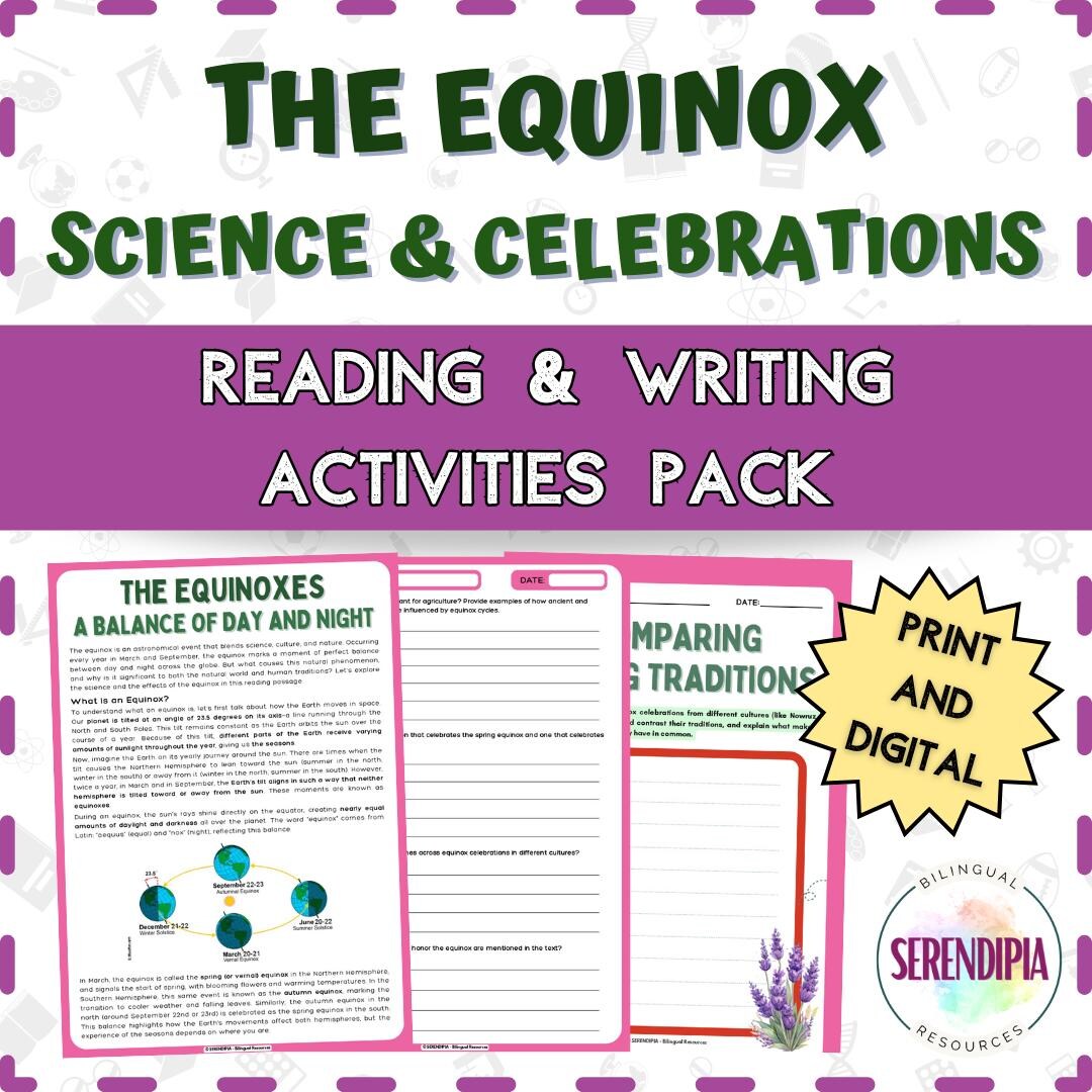 The Equinox: Science & Celebrations | READING + WRITING WORKSHEETS ...