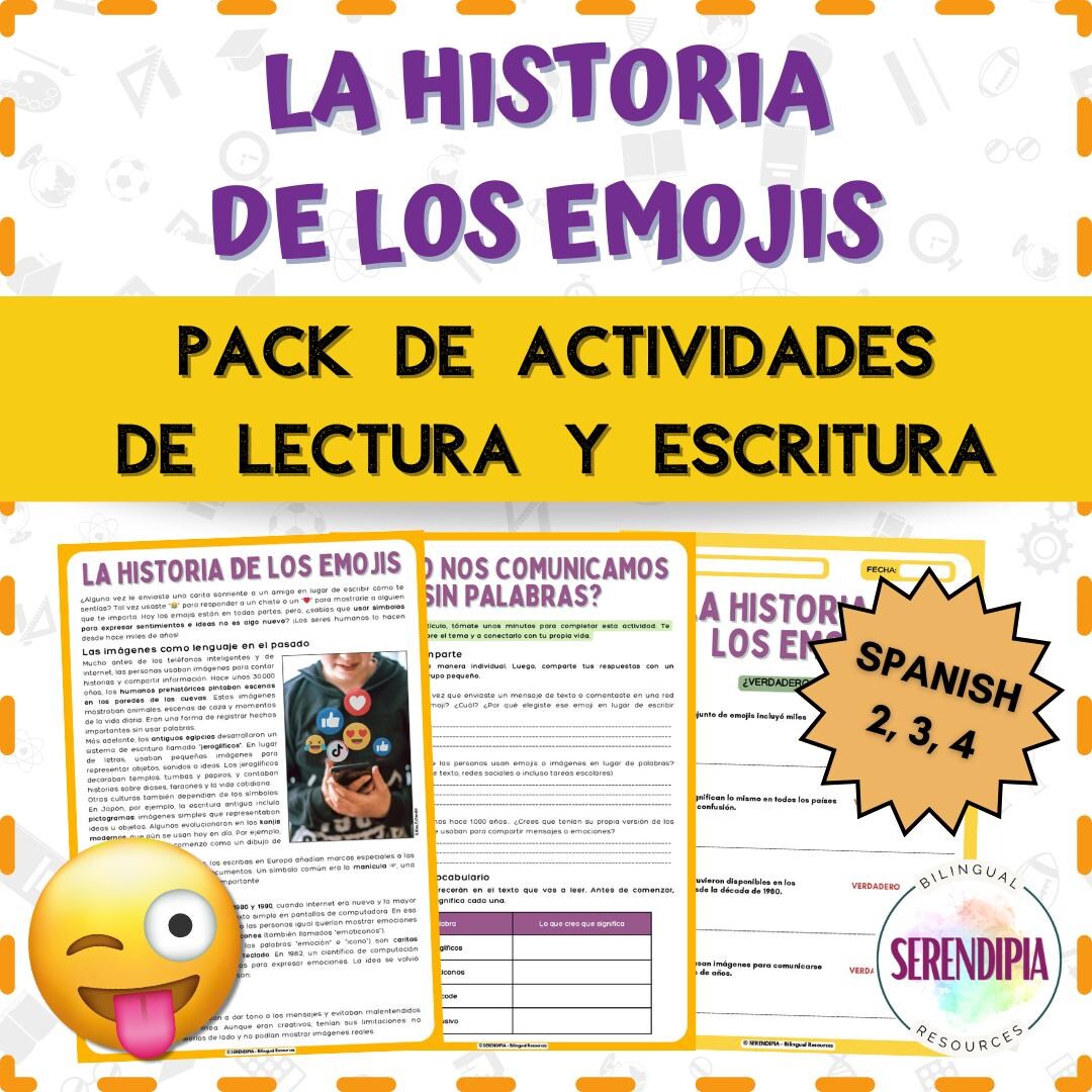 Historia De Los Emojis Lectura Comprensiva | Emojis Nonfiction Spanish ...