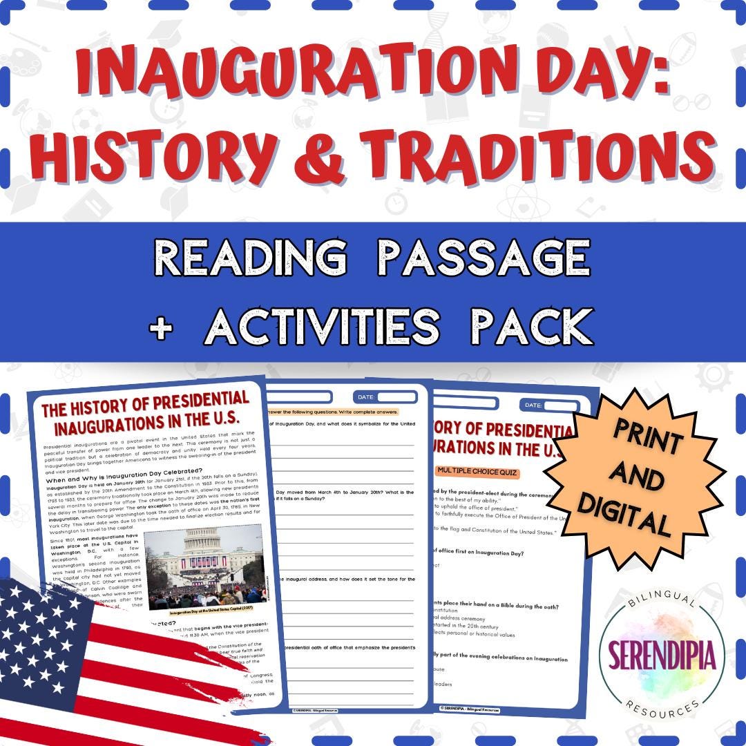 Inauguration Day: History and Traditions | READING & WRITING WORKSHEETS ...