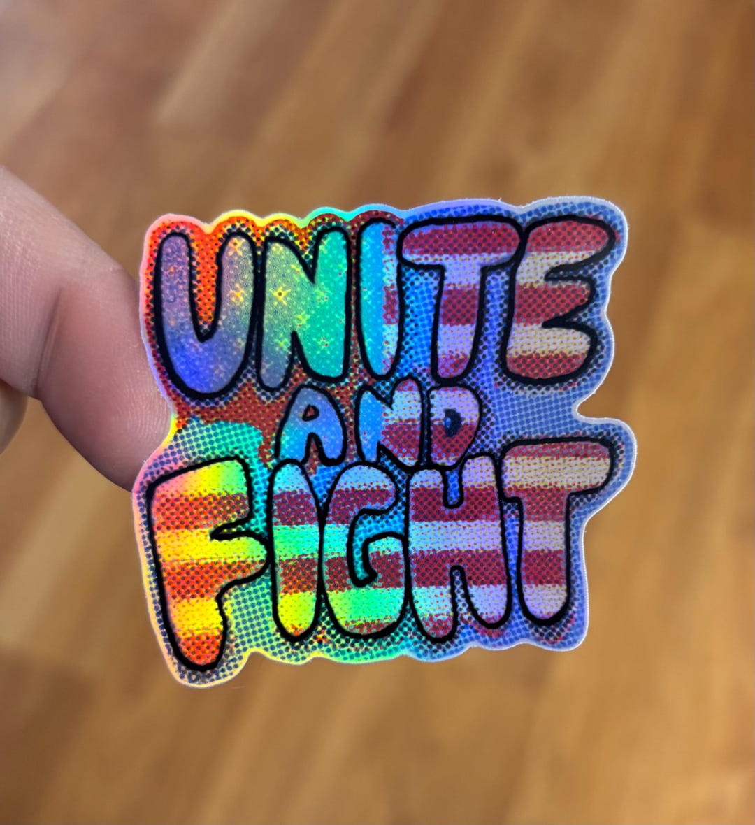 Unite and Fight Activist Transparent Holographic Sticker for Laptops ...