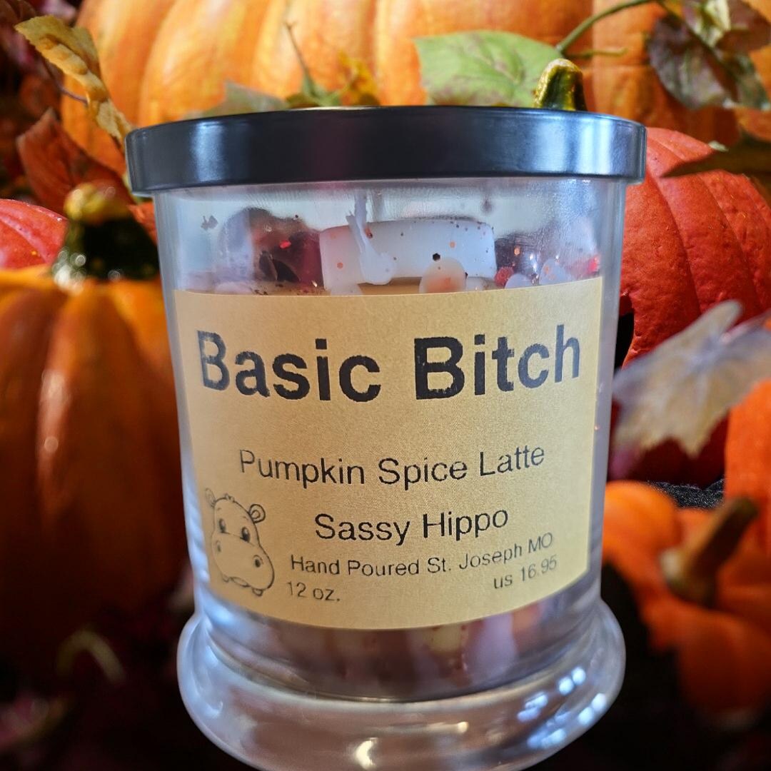 Sassy Hippo- Basic Bitch- Pumpkin Spice Latte Scented 12oz Parasoy ...