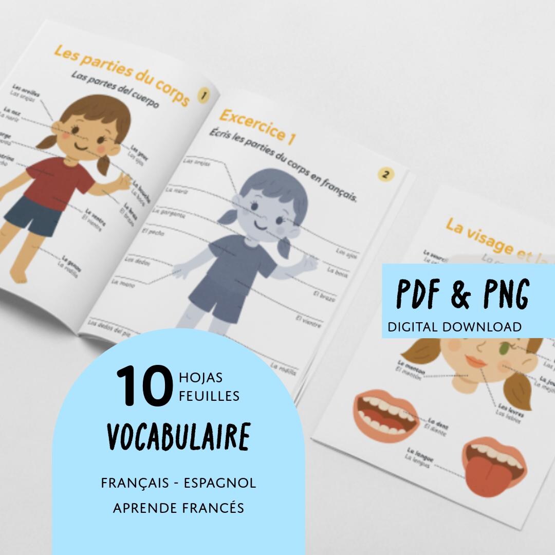 Les Parties Du Corps | Aprende Francés Con El Cuerpo Humano | PDF PNG ...