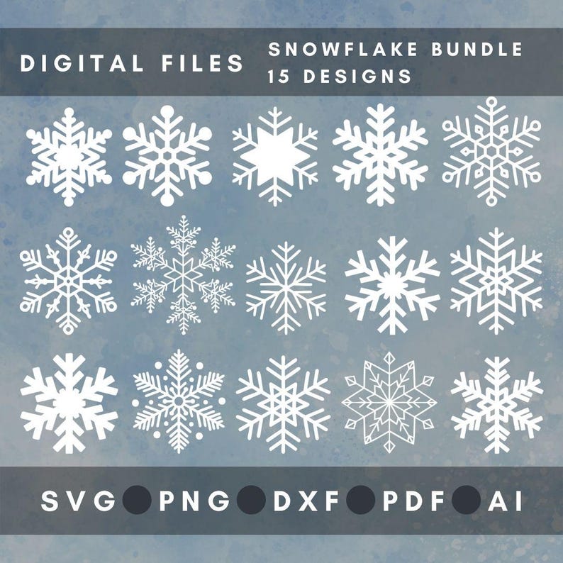 Snowflakes SVG Bundle, Aesthetic Snowflakes, Snowflake Cricut ...