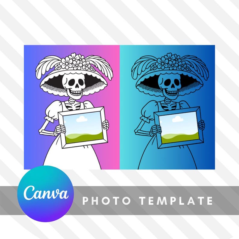 Minimalist Catrina Photo Template Canva | Day of the Dead Custom Photo ...
