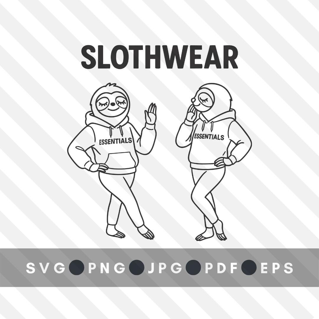 Slothwear ESSENTIALS File for Cricut and Sublimation | Cool Sloths With ...