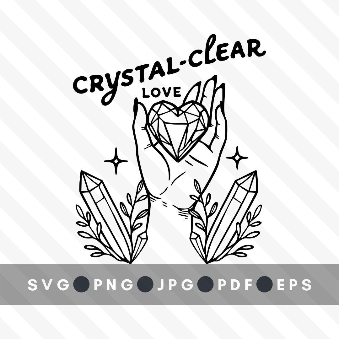 Crystal Clear Love SVG Crystal Heart Svg Valentines Svg Gemstones Svg ...