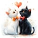 18 Kitten Love Clipart, Romantic Cats Clipart, Love Cats, Printable ...