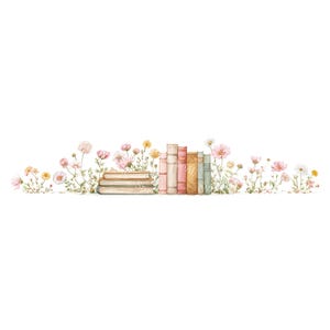20 Pastel Floral Book Borders Clipart, Wildflowers Border Clipart ...