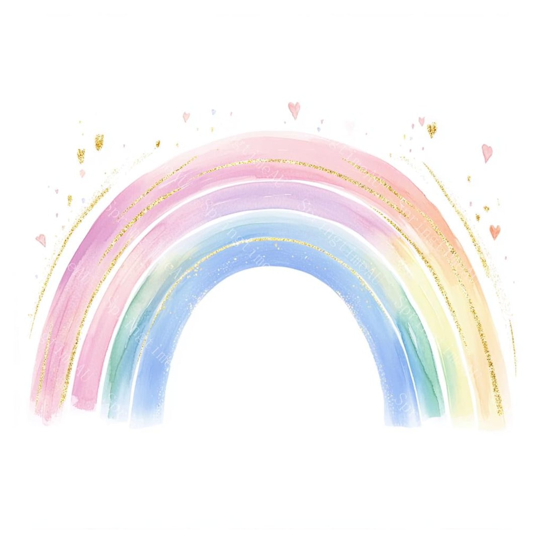 20 Pastel Rainbow Clipart, Various Rainbow Clipart, Nursery Rainbow ...