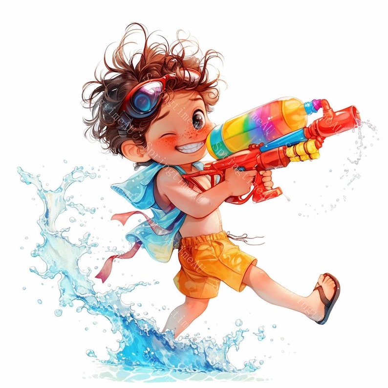 20 Little Summer Boy Clipart, Quirky Boy, Whimsical Ephemera, Cute Boy ...