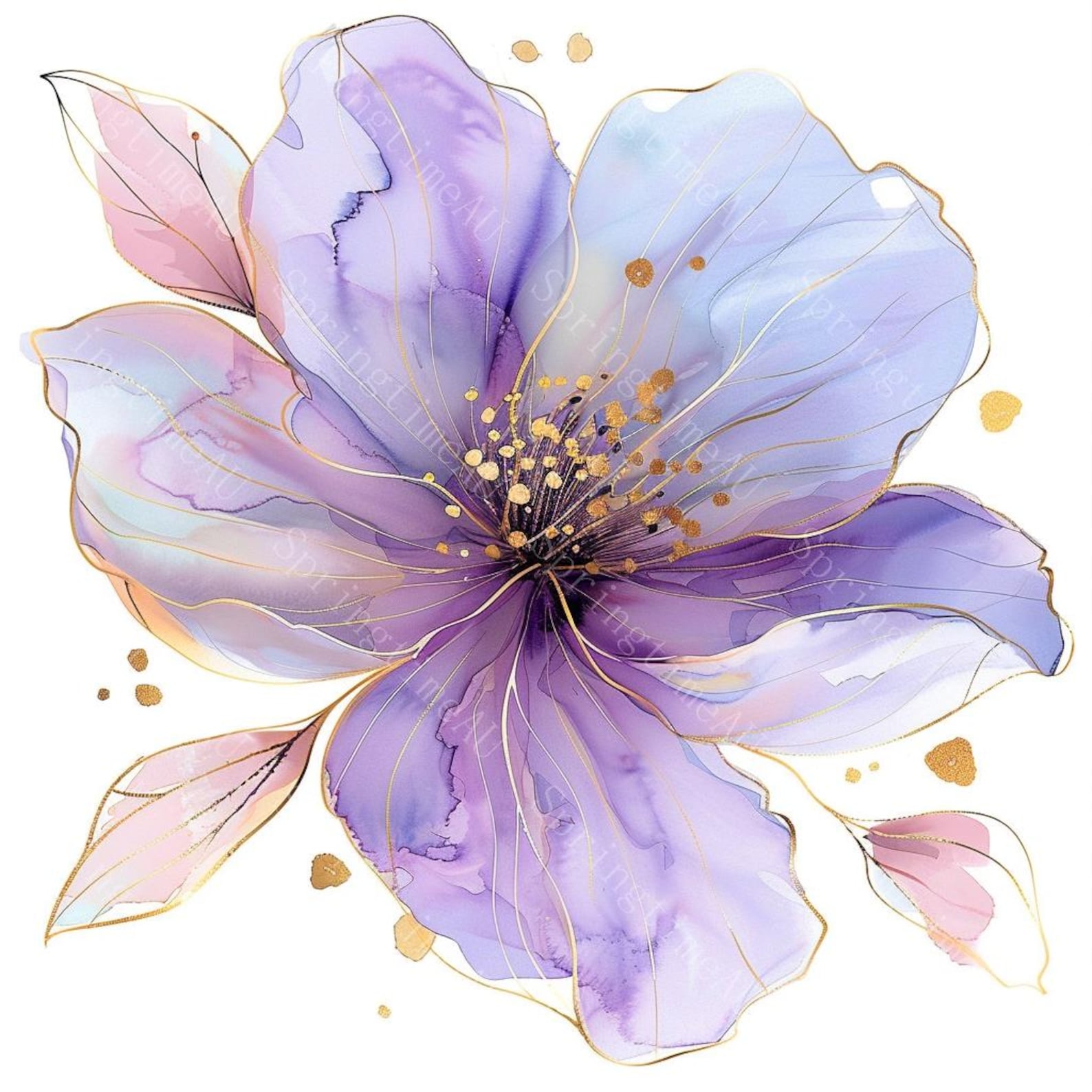 18 Abstract Flowers Clipart, Purple Flower, Dreamy Purple, Flowers ...