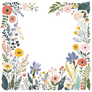 14 Cute Floral Frames Clipart, Floral Frame Borders, Wildflower Frame ...