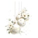 18 Elegant Christmas Baubles Clipart, White Gold Florals, Christmas ...