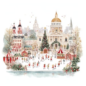 20 Christmas in London Clipart, Winter London, Cute London Travel ...