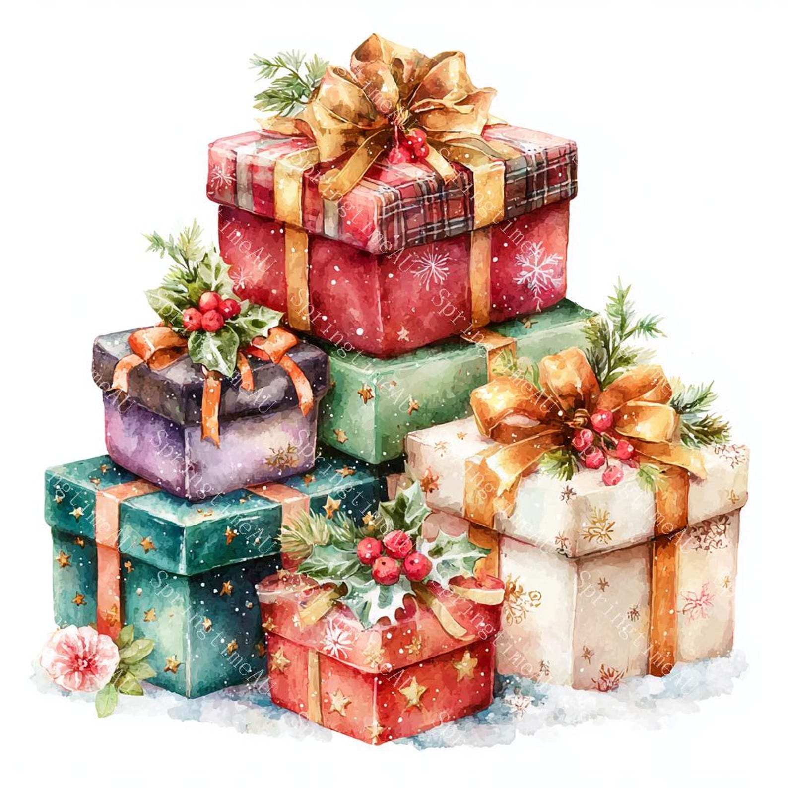 20 Christmas Gifts Clipart, Christmas Presents, Gift Boxes ...