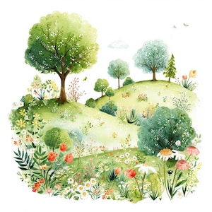 18 Summer Garden Pretty Clipart, Summer Clipart, Summer Landscape ...