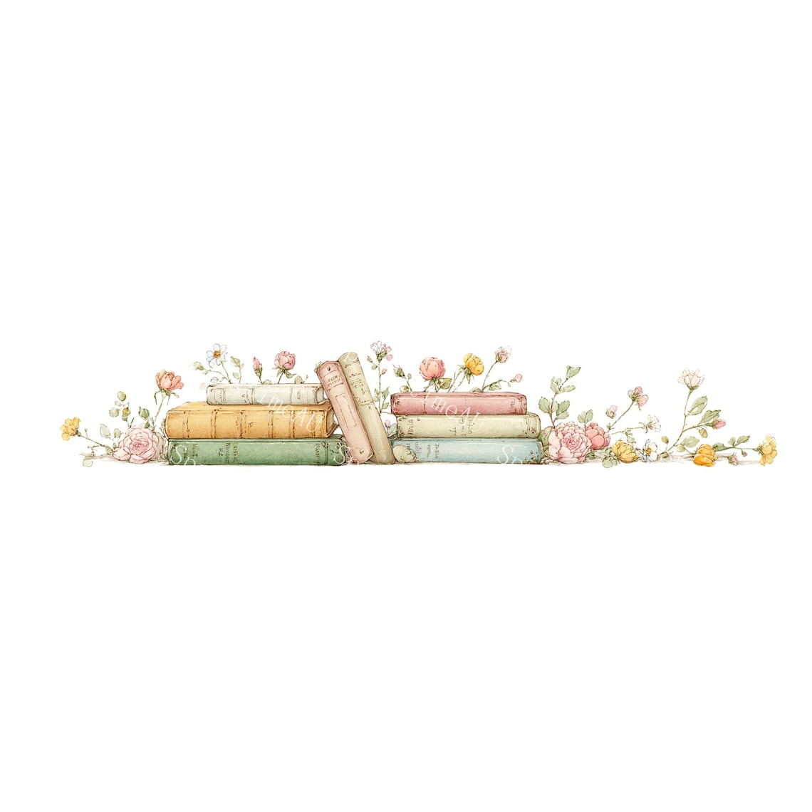 20 Pastel Floral Book Borders Clipart, Wildflowers Border Clipart ...
