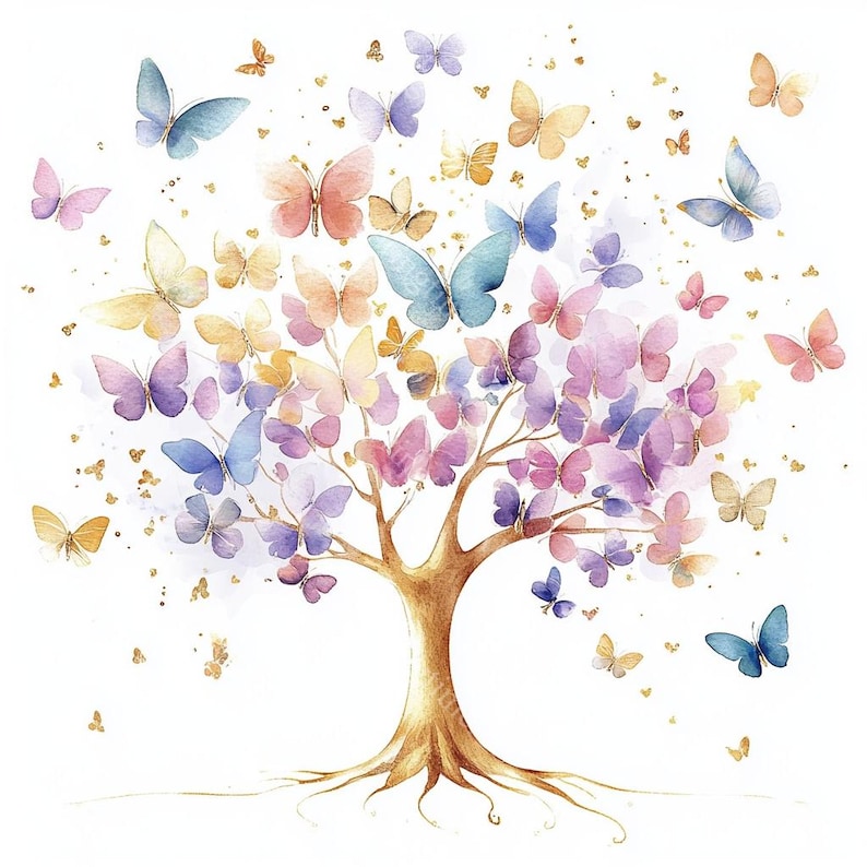 16 Butterfly Tree of Life Clipart, Pretty Butterflies, Printable ...