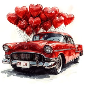16 Happy Valentine's Day Car Clipart, Red Cars, Valentine's Loads of ...