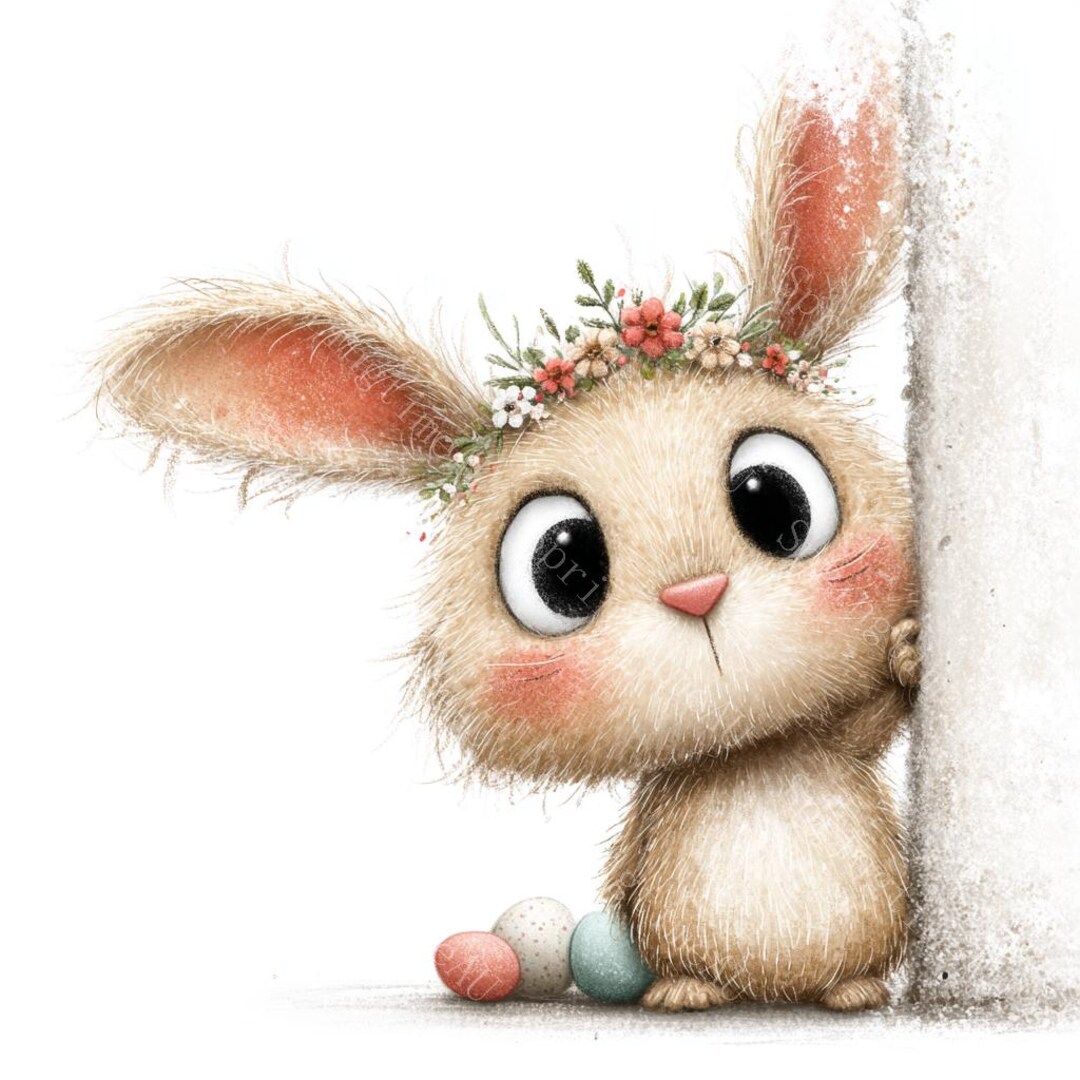 20 Spring Peeking Animals Clipart, Easter Eggs, Easter Peeking Critters ...